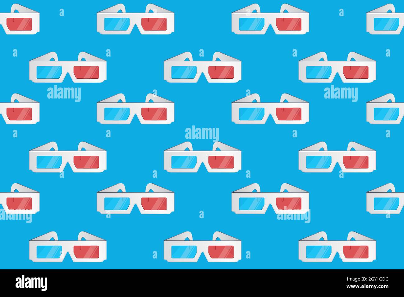 3d glasses vector pattern on blue background Stock Vector Image & Art ...