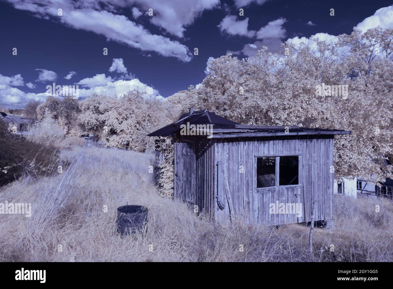 infrared photography - surreal ir photo of landscape with trees under ...