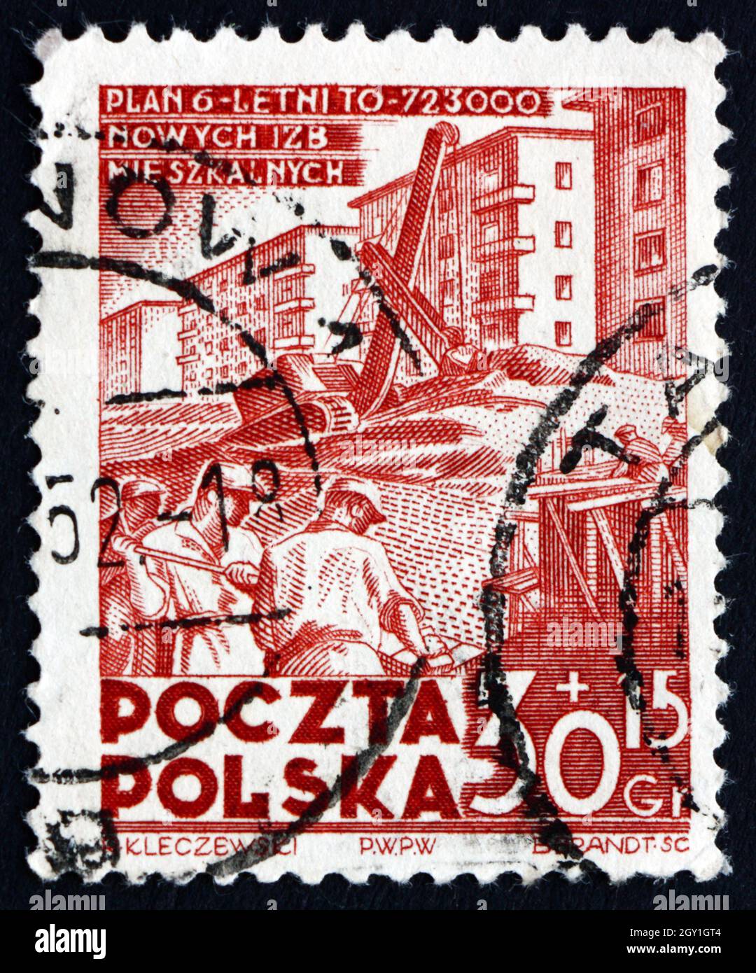 POLAND - CIRCA 1952: a stamp printed in the Poland shows Apartment ...