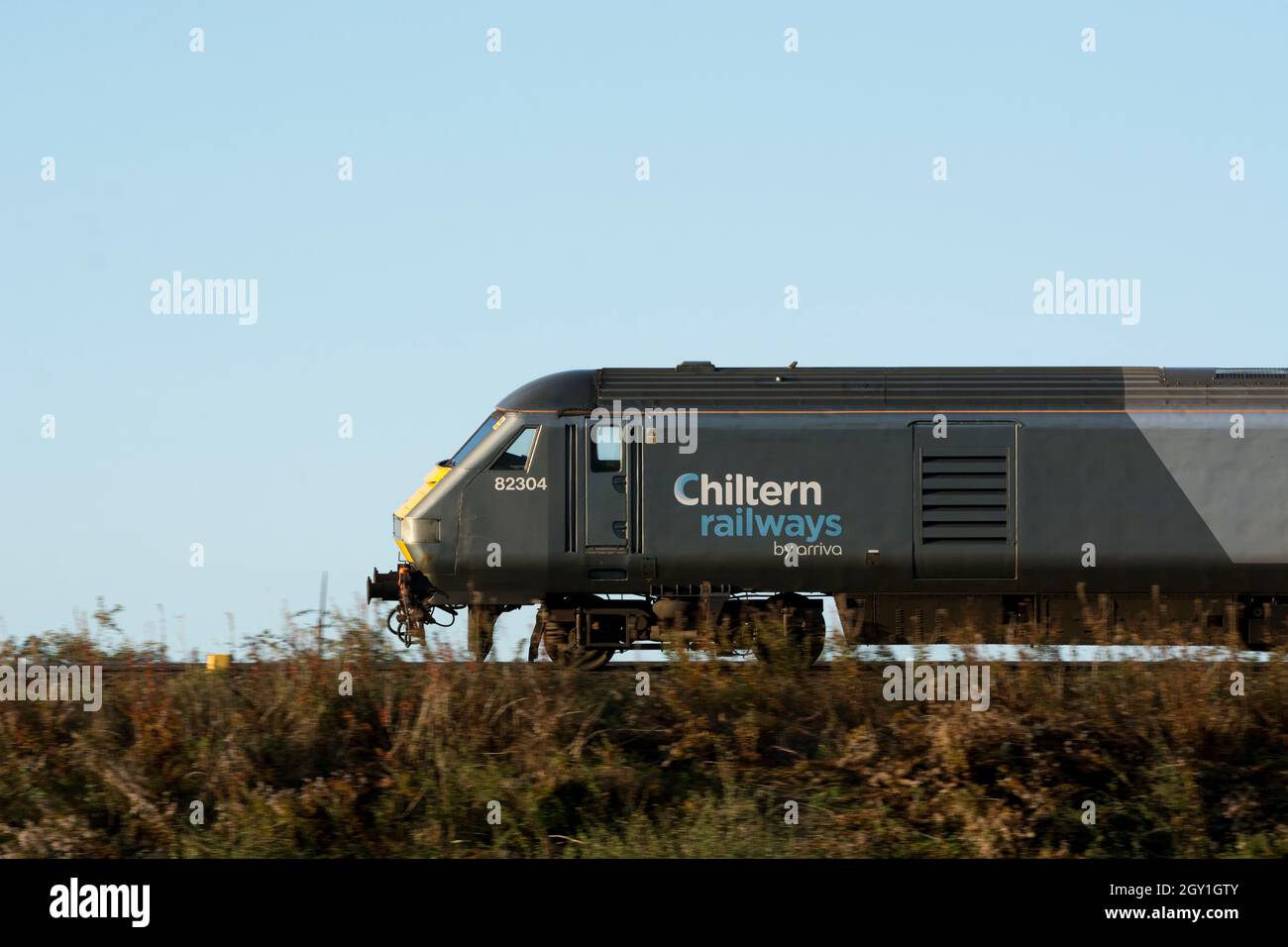 Chiltern Railways DVT, side view, Warwickshire, UK Stock Photo - Alamy