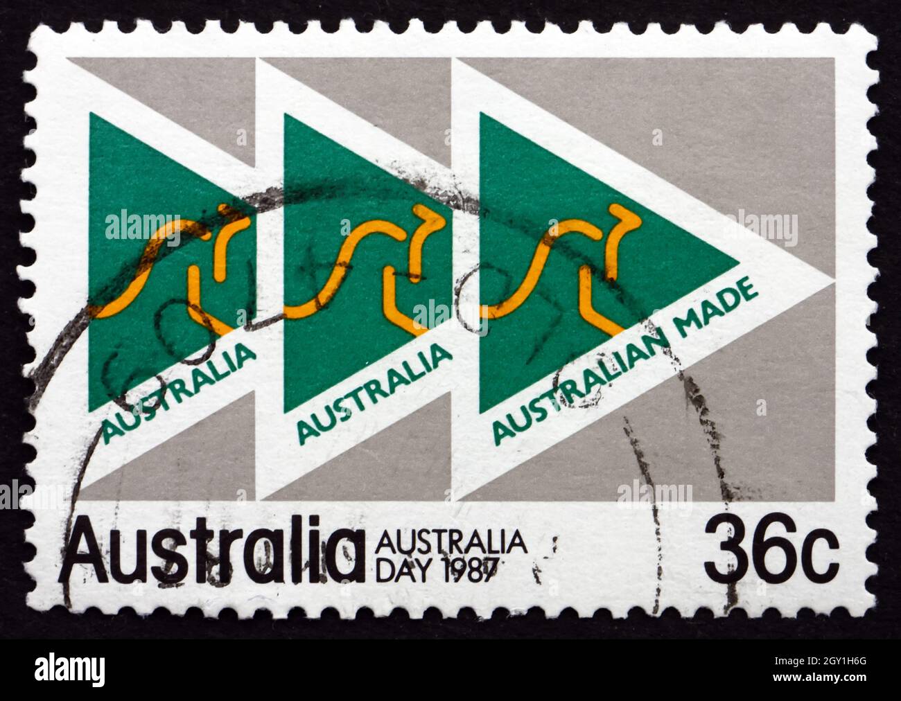 AUSTRALIA - CIRCA 1987: a stamp printed in the Australia shows Made in ...