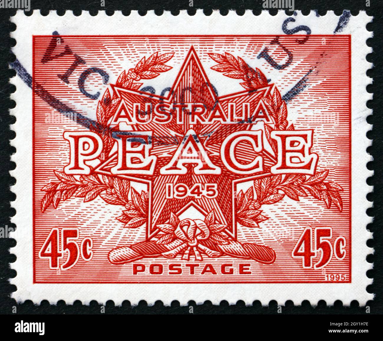 AUSTRALIA - CIRCA 1995: a stamp printed in Australia dedicated to Peace ...