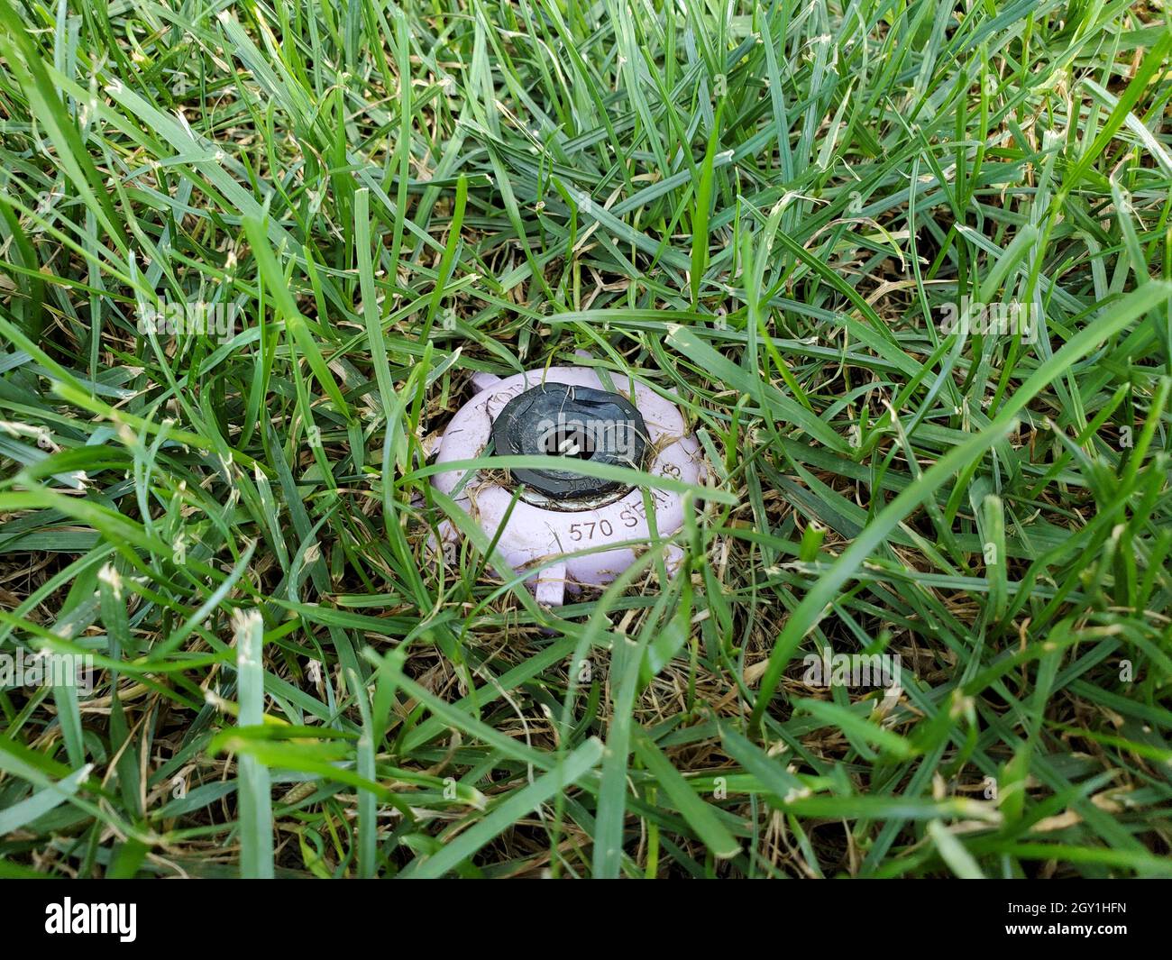 United States. 23rd Sep, 2021. Close-up of recycled water sprinkler in ...
