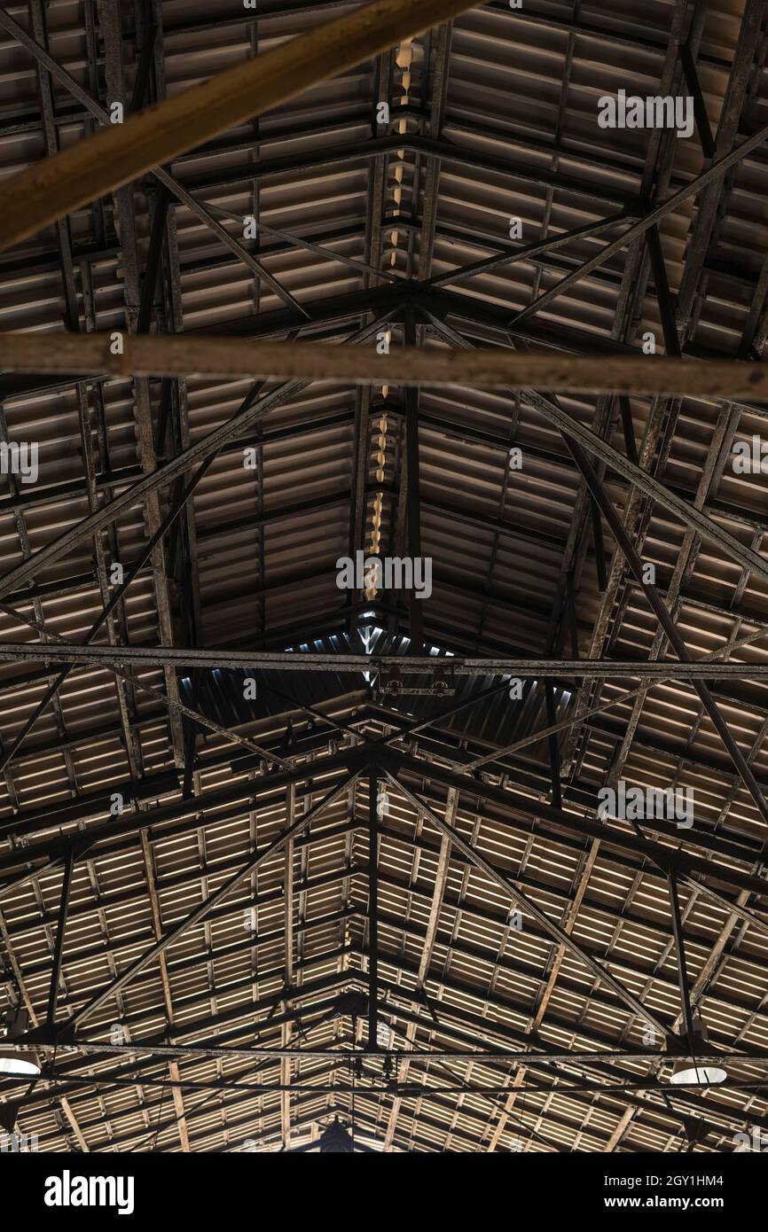 roof construction seen from inside of the building Stock Photo - Alamy