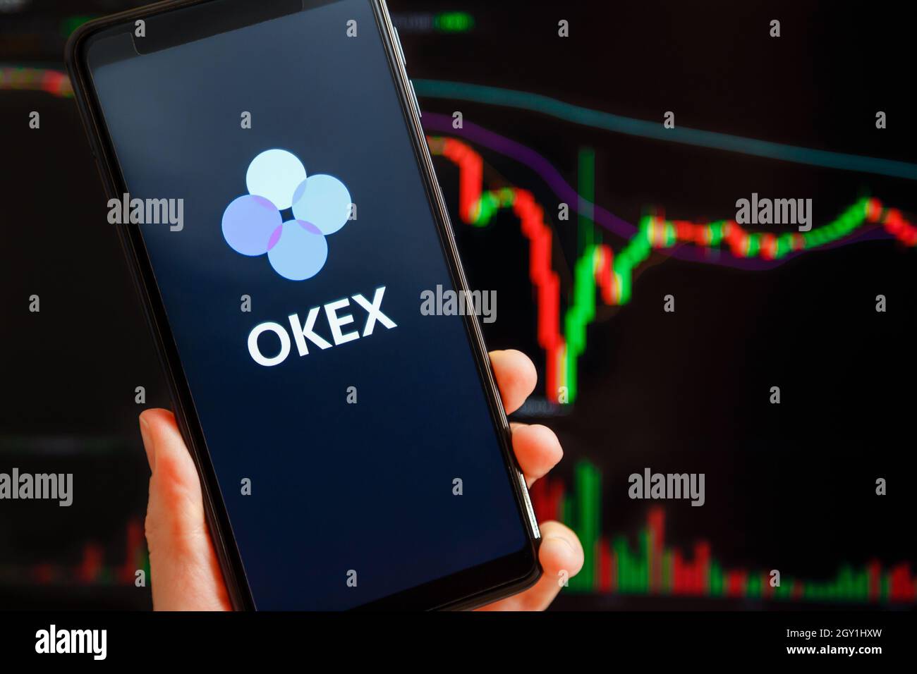 Ukraine, Odessa - September, 7 2021: OKEx mobile app running at ...