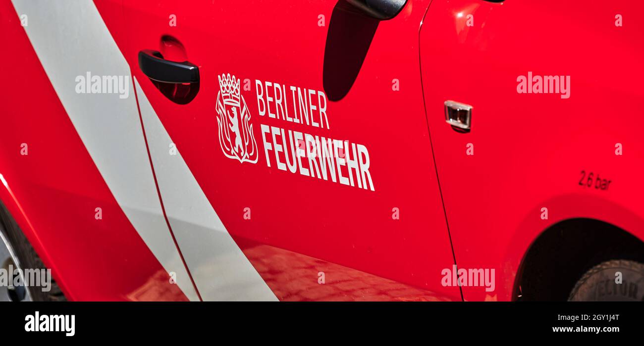Berlin; Germany - June 26; 2021: View to the logo of the Berlin fire ...