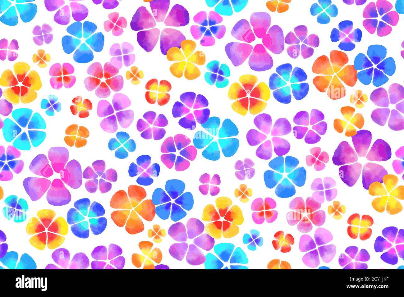 Floral seamless background pattern. Colorful flowers hand drawn, vector ...