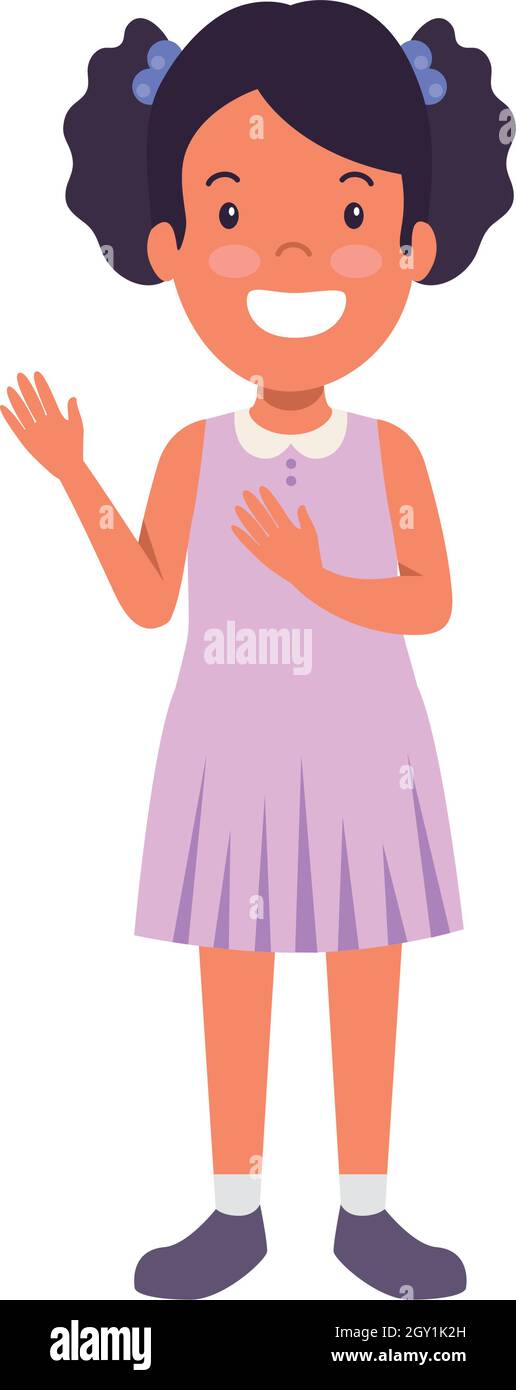 cute girl waving Stock Vector Image & Art - Alamy