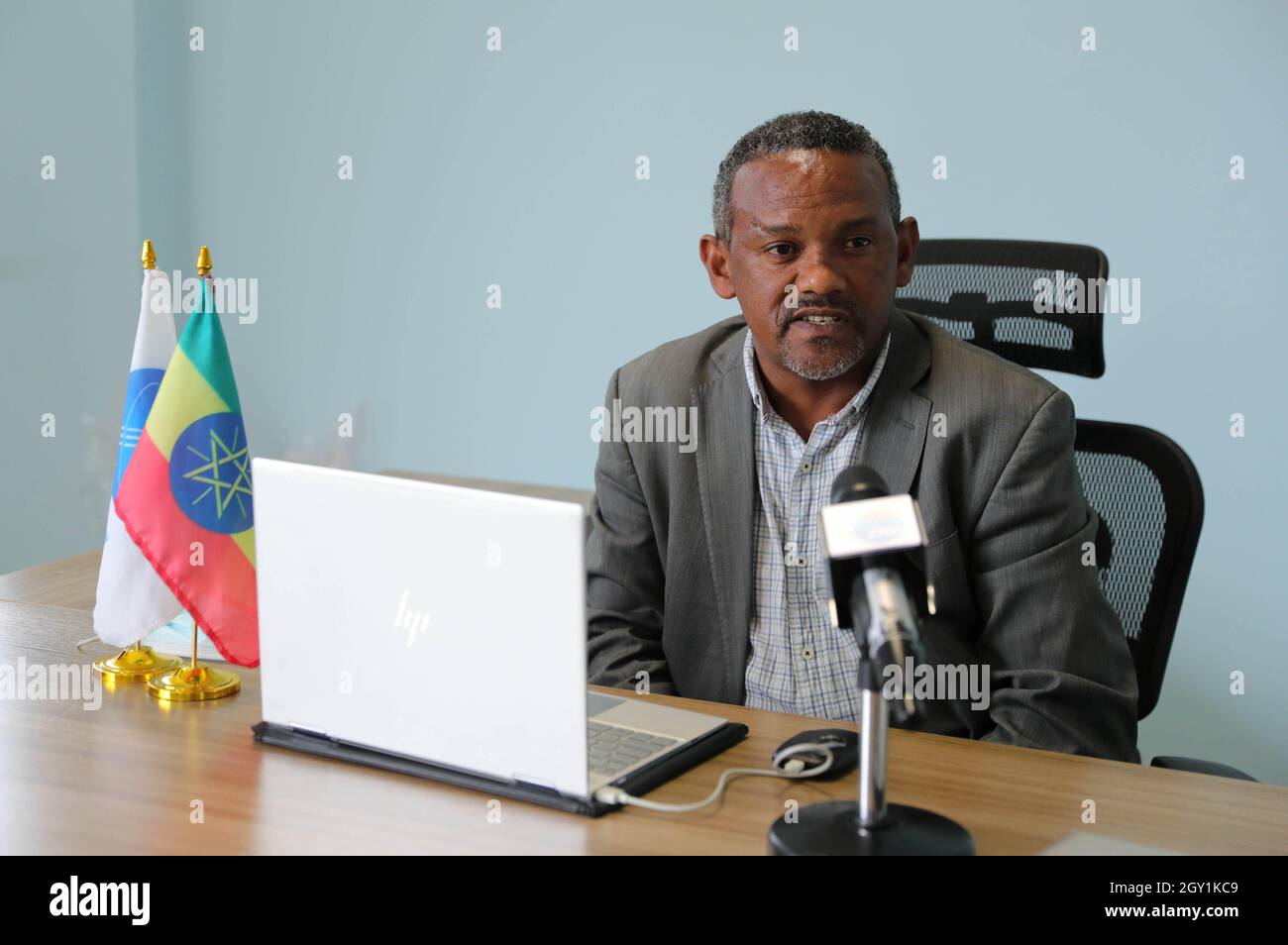 Addis Ababa, Ethiopia. 29th Apr, 2021. Abdissa Yilma, director general ...
