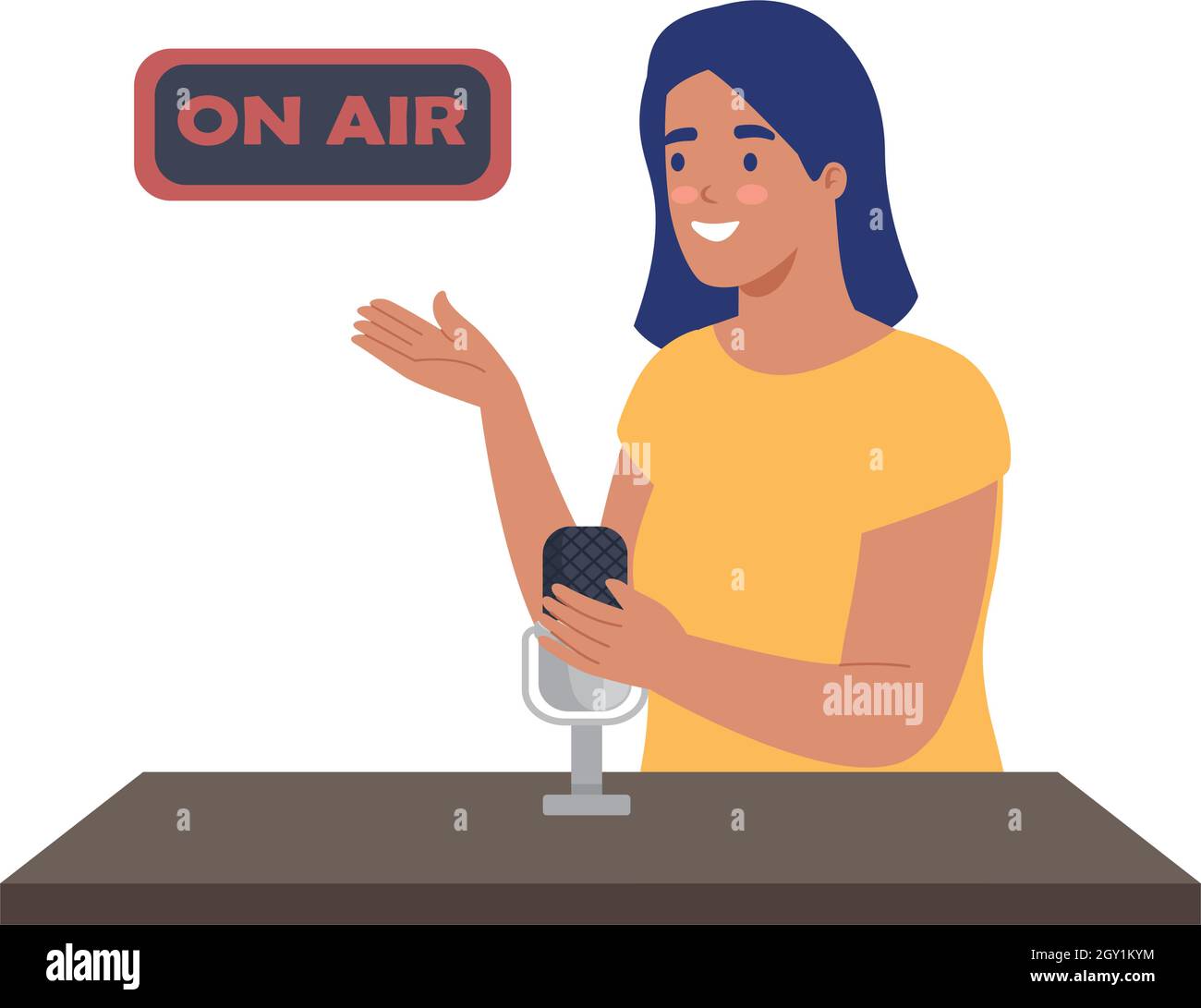 Lady with radio Stock Vector Images - Alamy