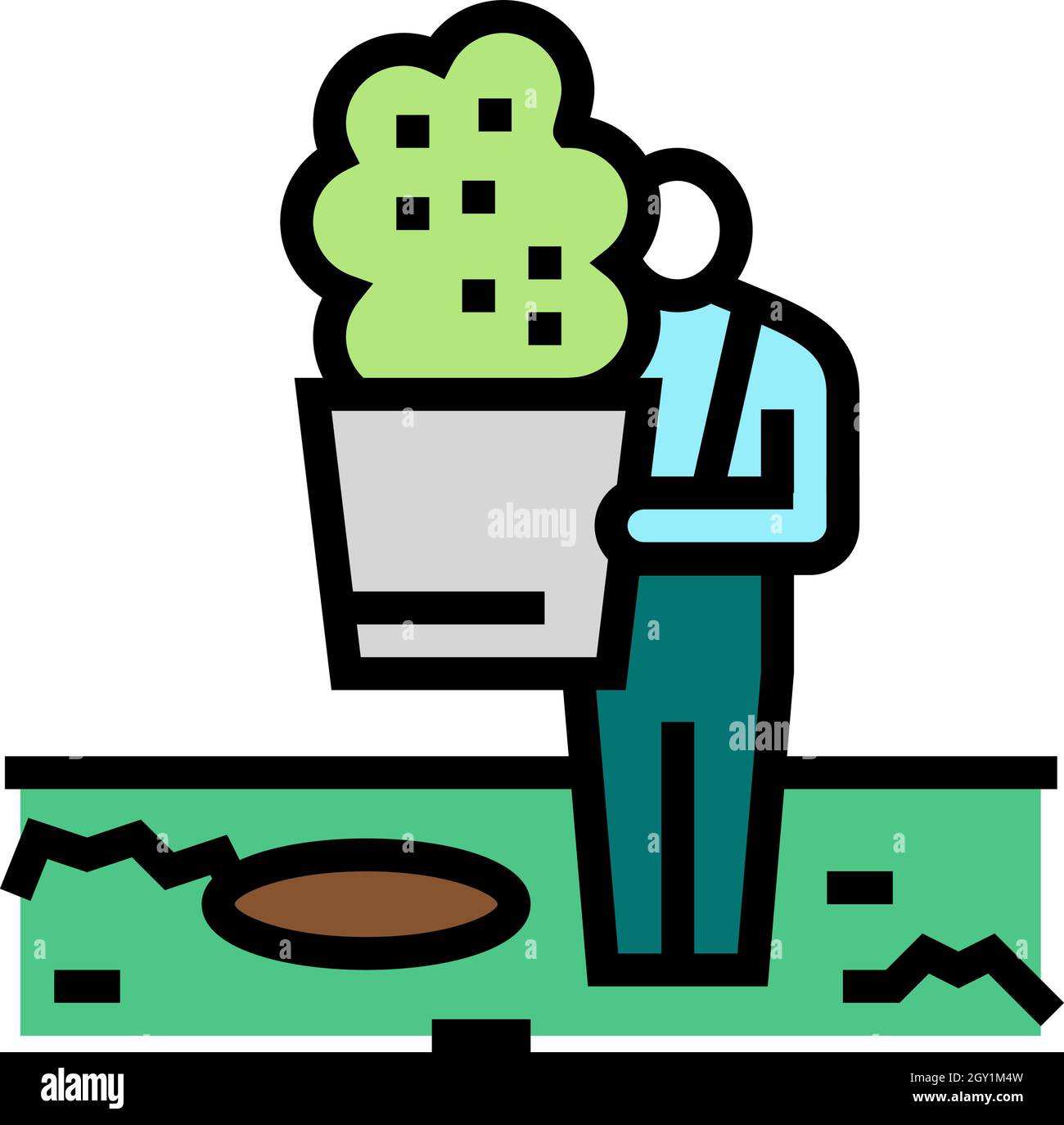 planting service color icon vector illustration Stock Vector Image ...