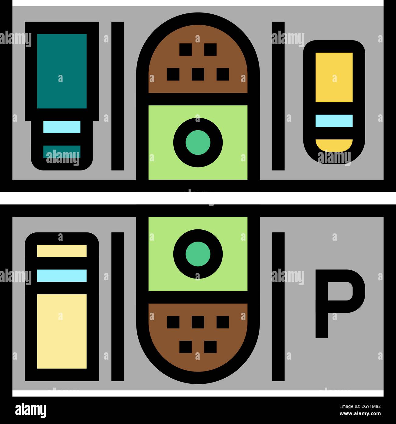 multi-location management services color icon vector illustration Stock ...