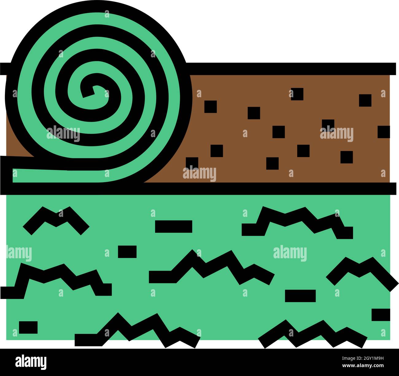 lawn installation color icon vector illustration Stock Vector Image ...