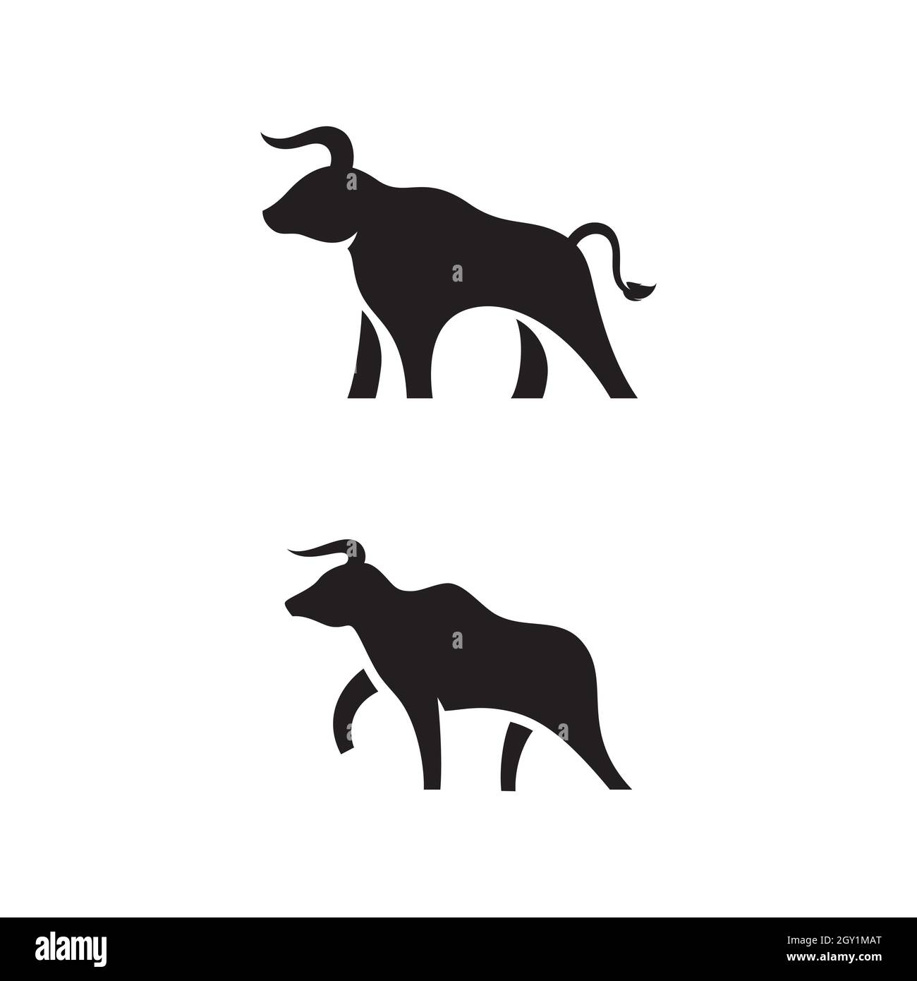 Bull vector icon illustration design template Stock Photo - Alamy