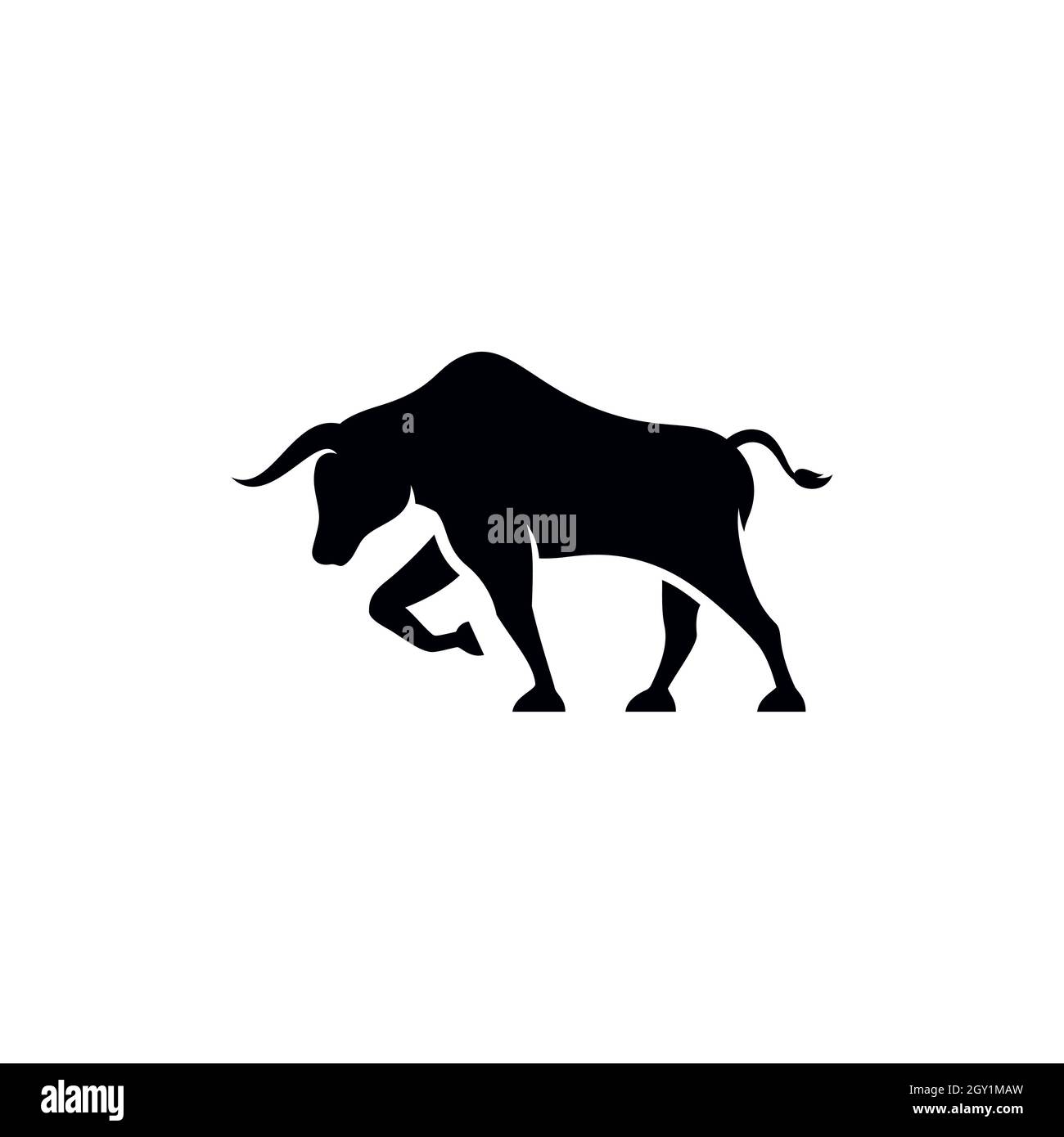 Bull vector icon illustration design template Stock Photo - Alamy