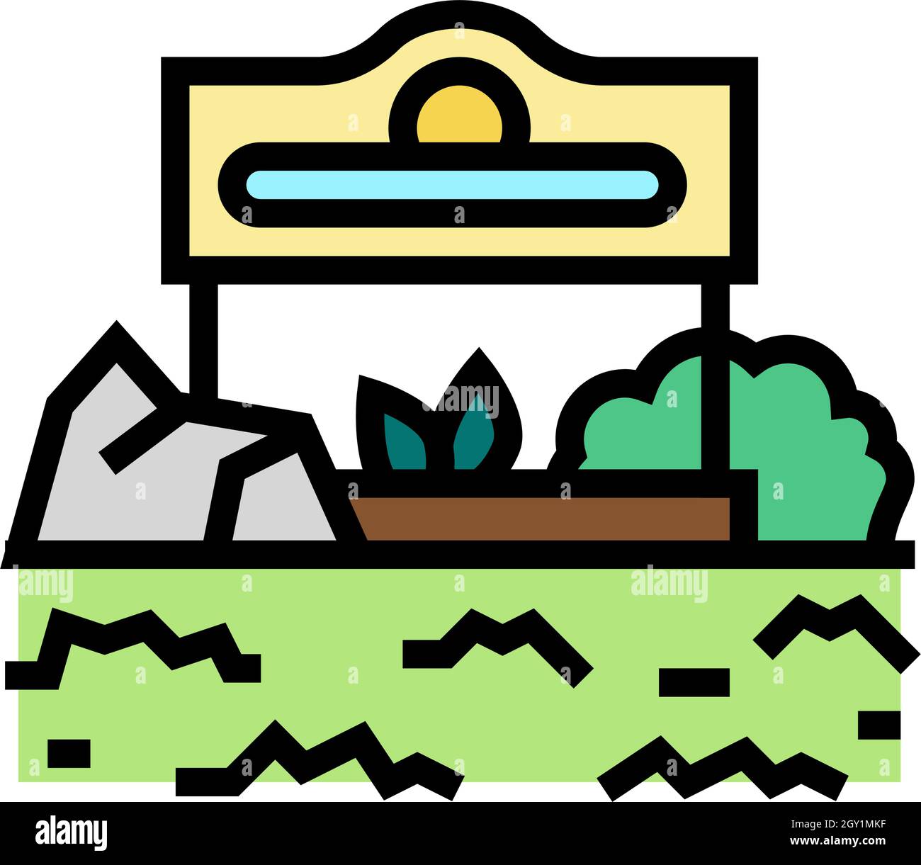 commercial landscape color icon vector illustration Stock Vector Image ...