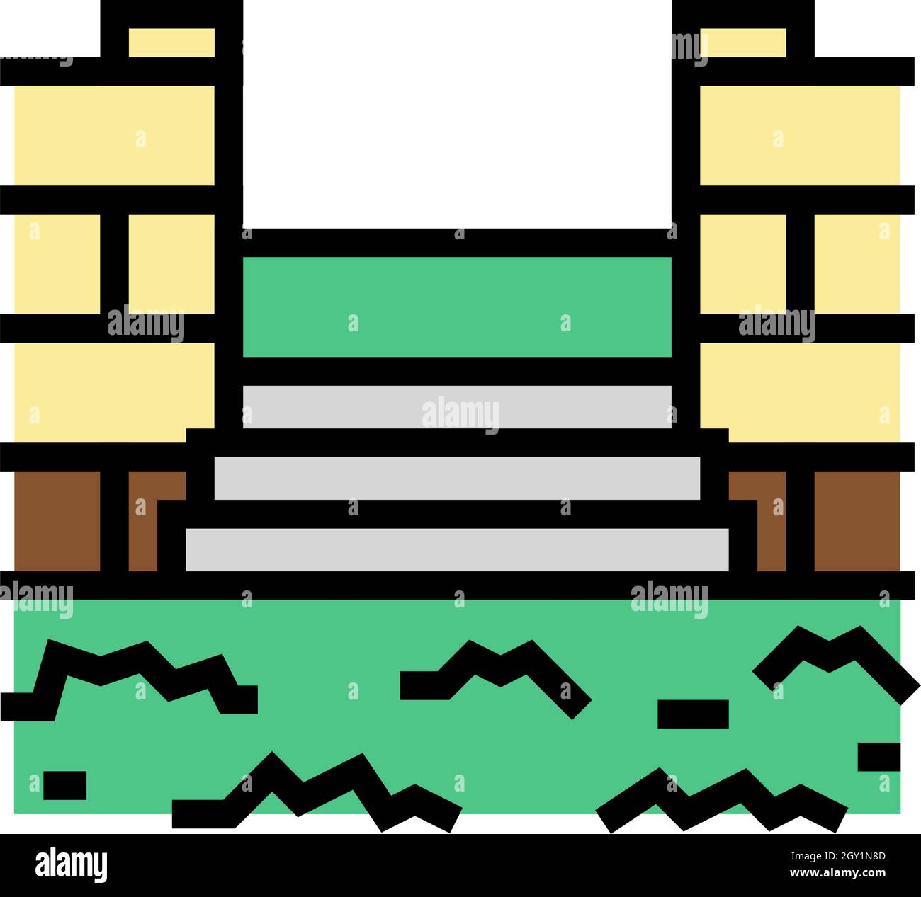 hardscapes fence color icon vector illustration Stock Vector Image ...