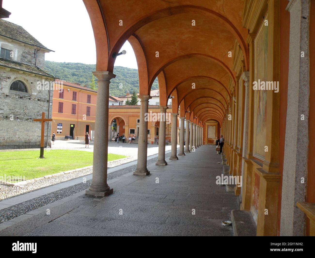 orange arcades with columns Stock Photo - Alamy