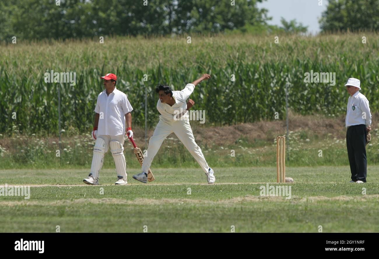 Action running between wickets hi-res stock photography and images - Alamy