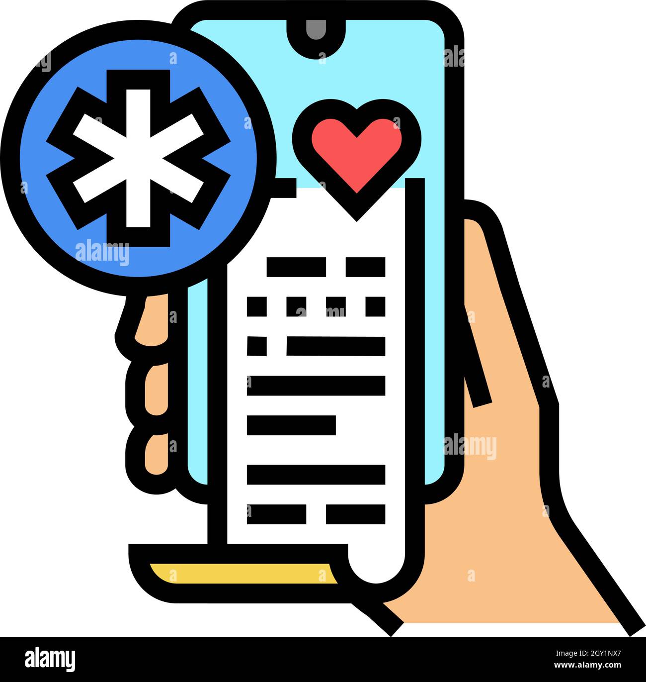 digital health color icon vector illustration Stock Vector Image & Art ...