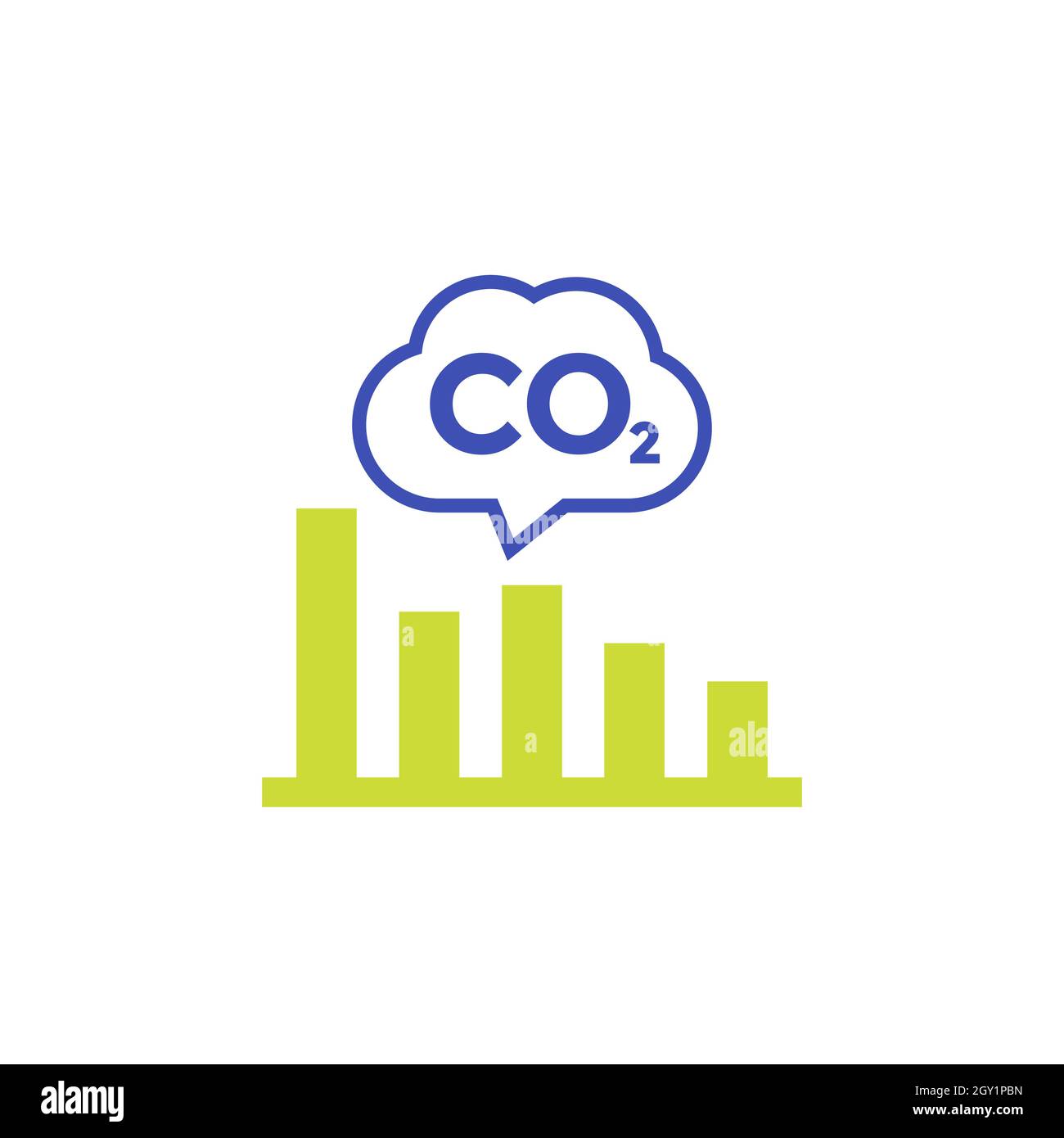 co2, carbon emissions levels chart icon, vector Stock Vector Image ...
