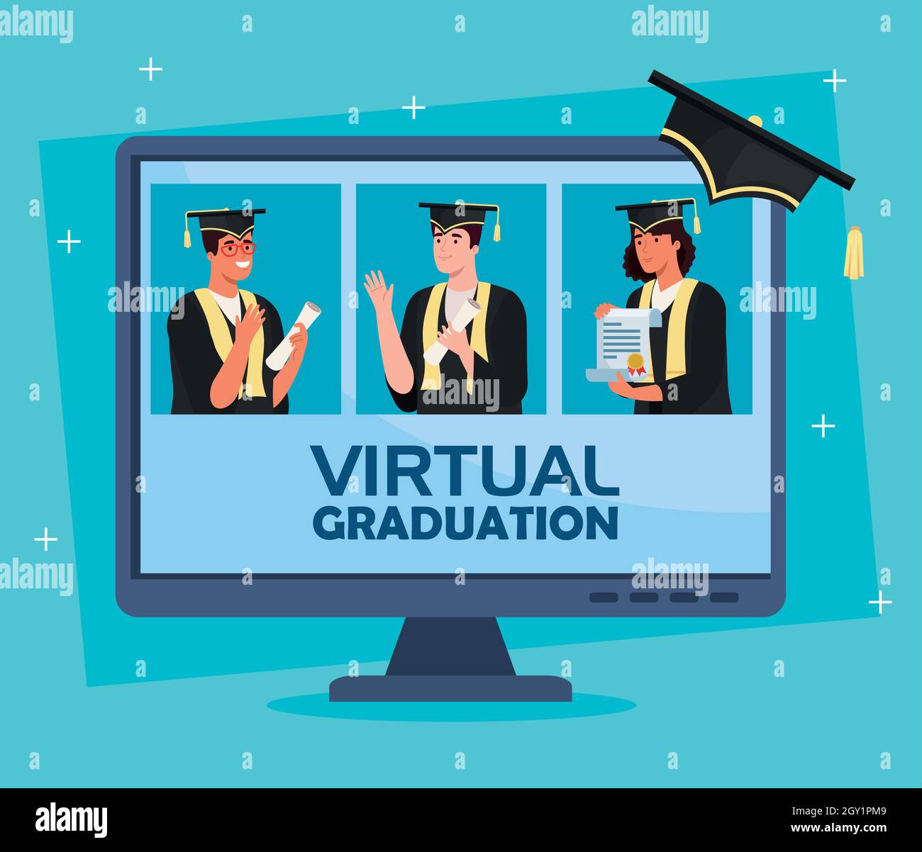 virtual graduation scene Stock Vector Image & Art - Alamy