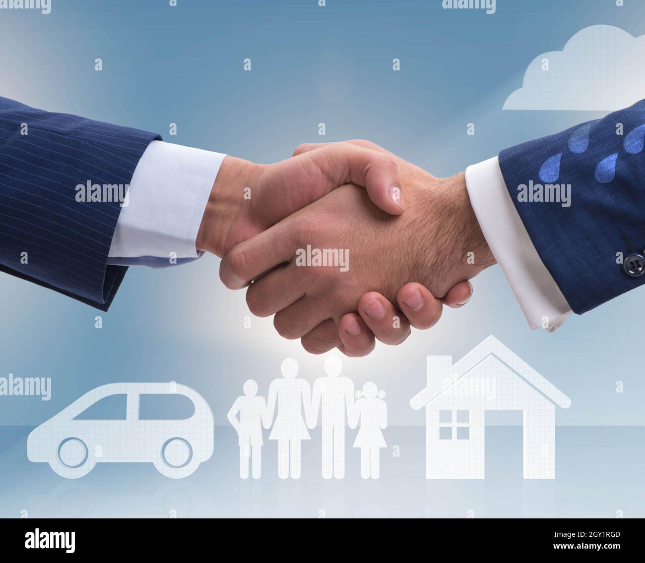 The handshake concept - business metaphor illustration Stock Photo - Alamy
