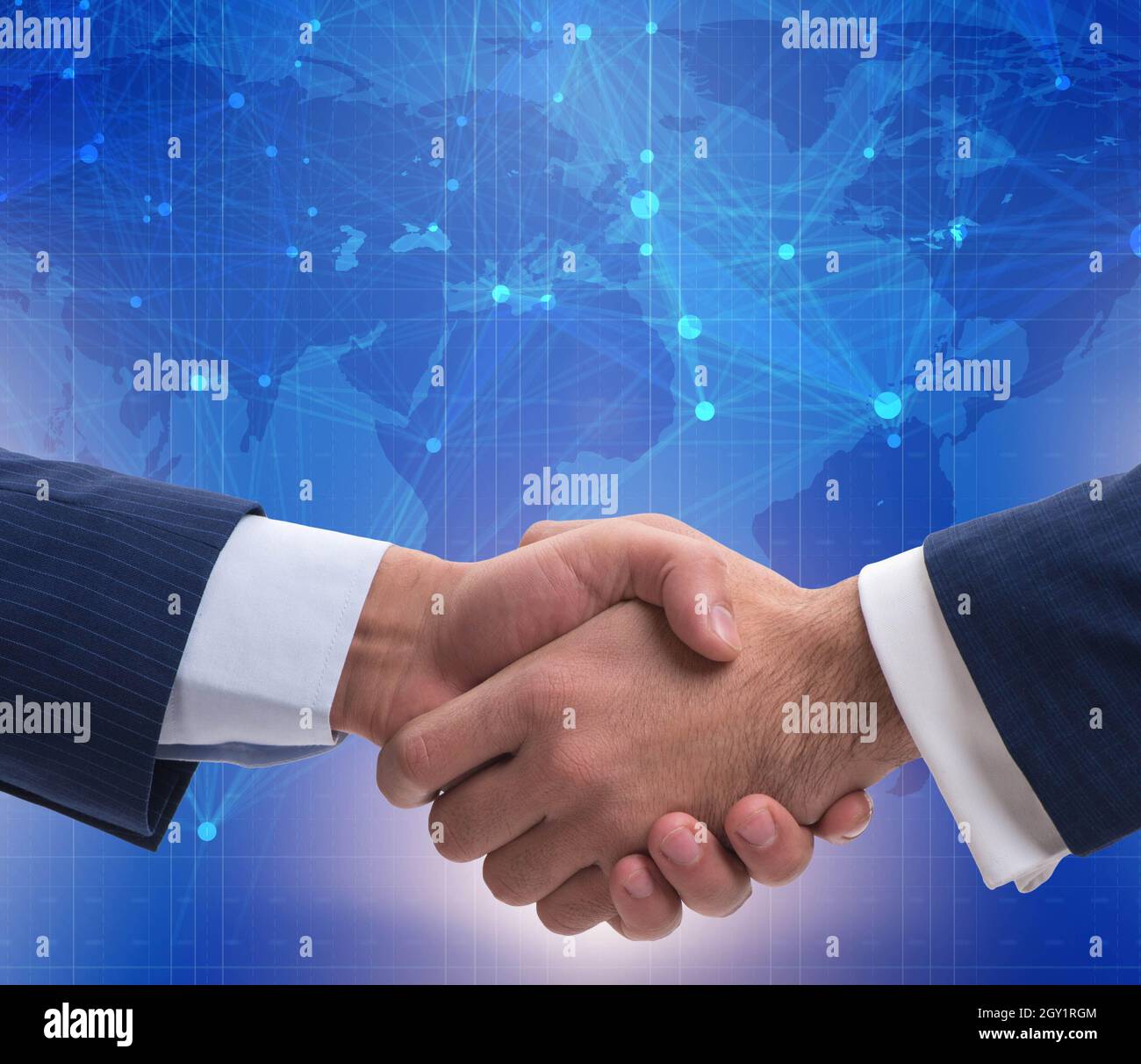 The handshake concept - business metaphor illustration Stock Photo - Alamy