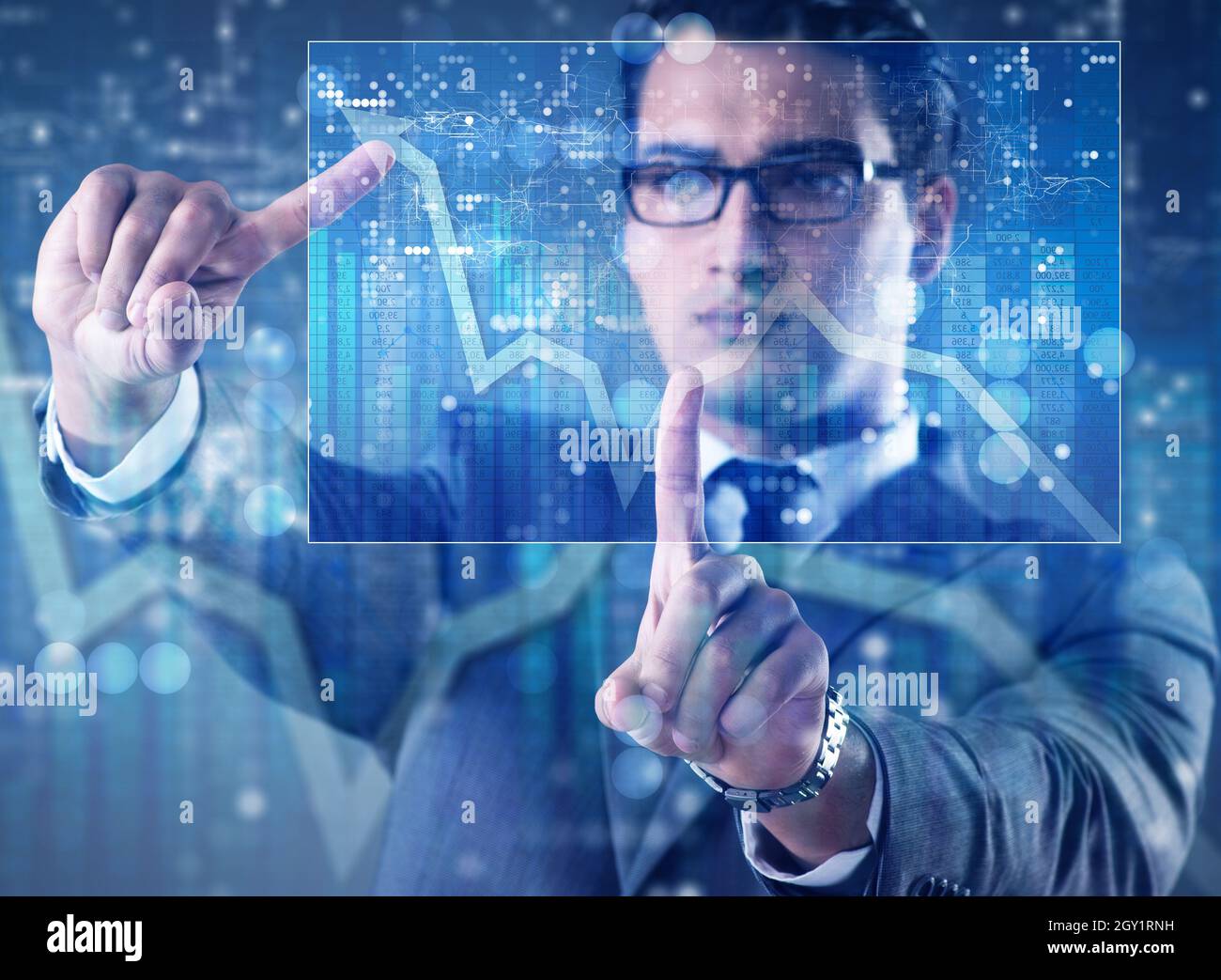The man in stock trading business concept Stock Photo - Alamy