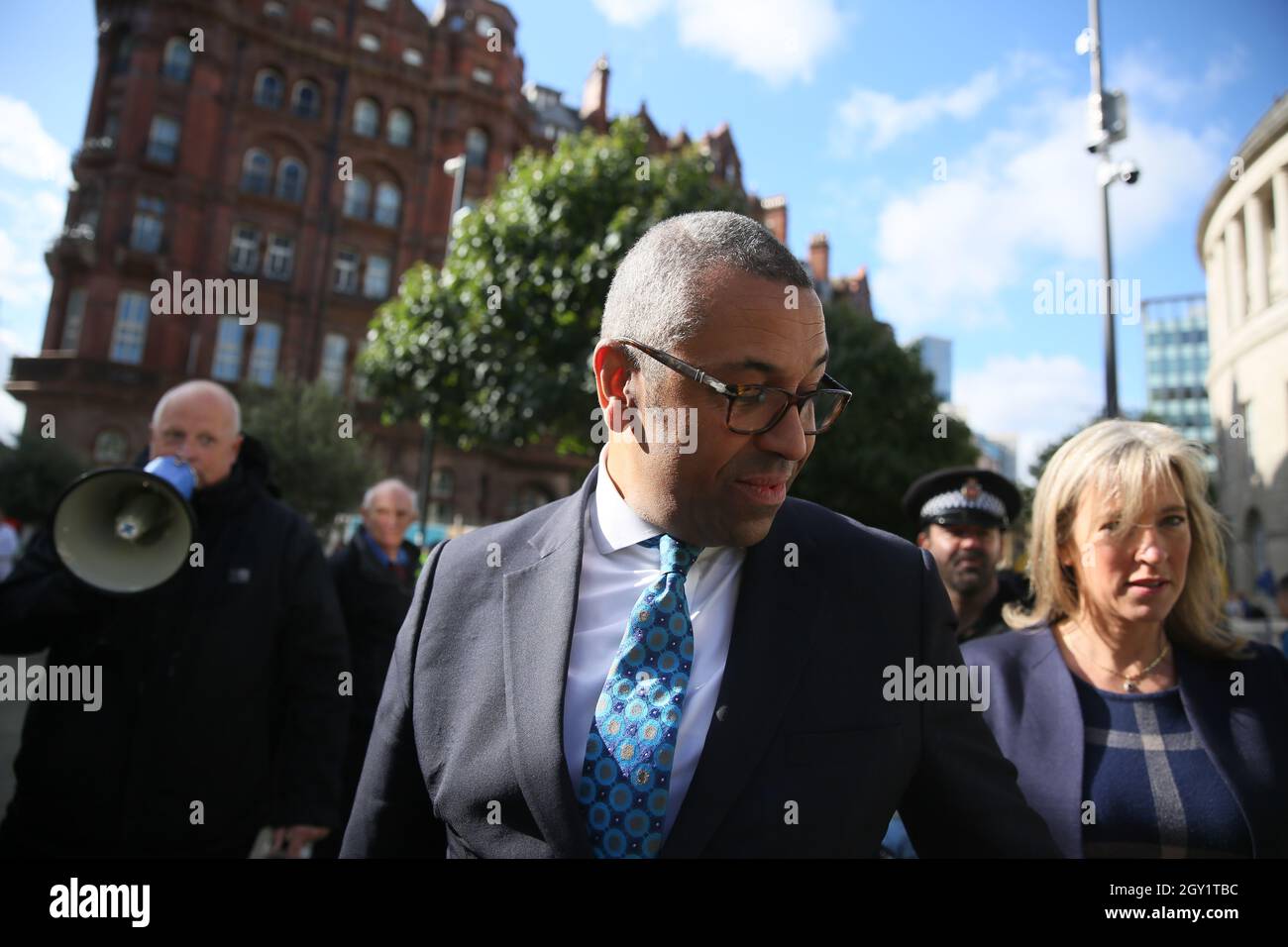 Manchester, UK. 6th October, 2021. James Cleverly, MP, walks past ...