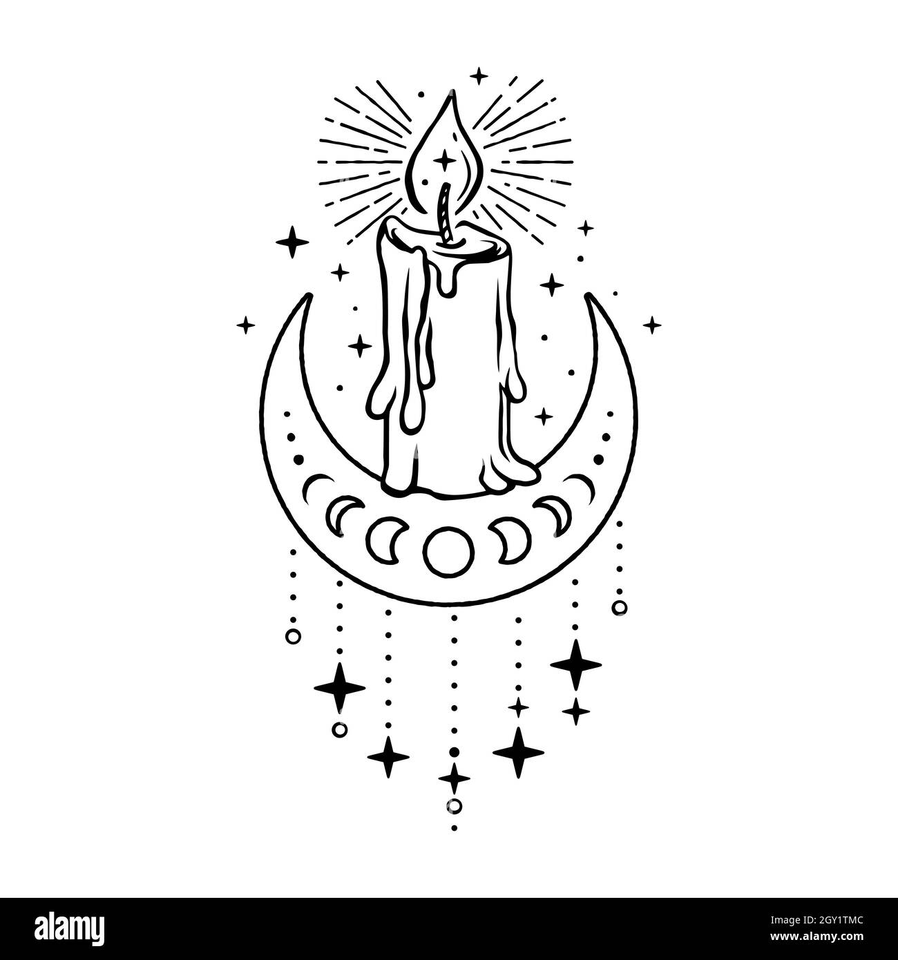 Creative design of vector illustration representing flaming candle with ...