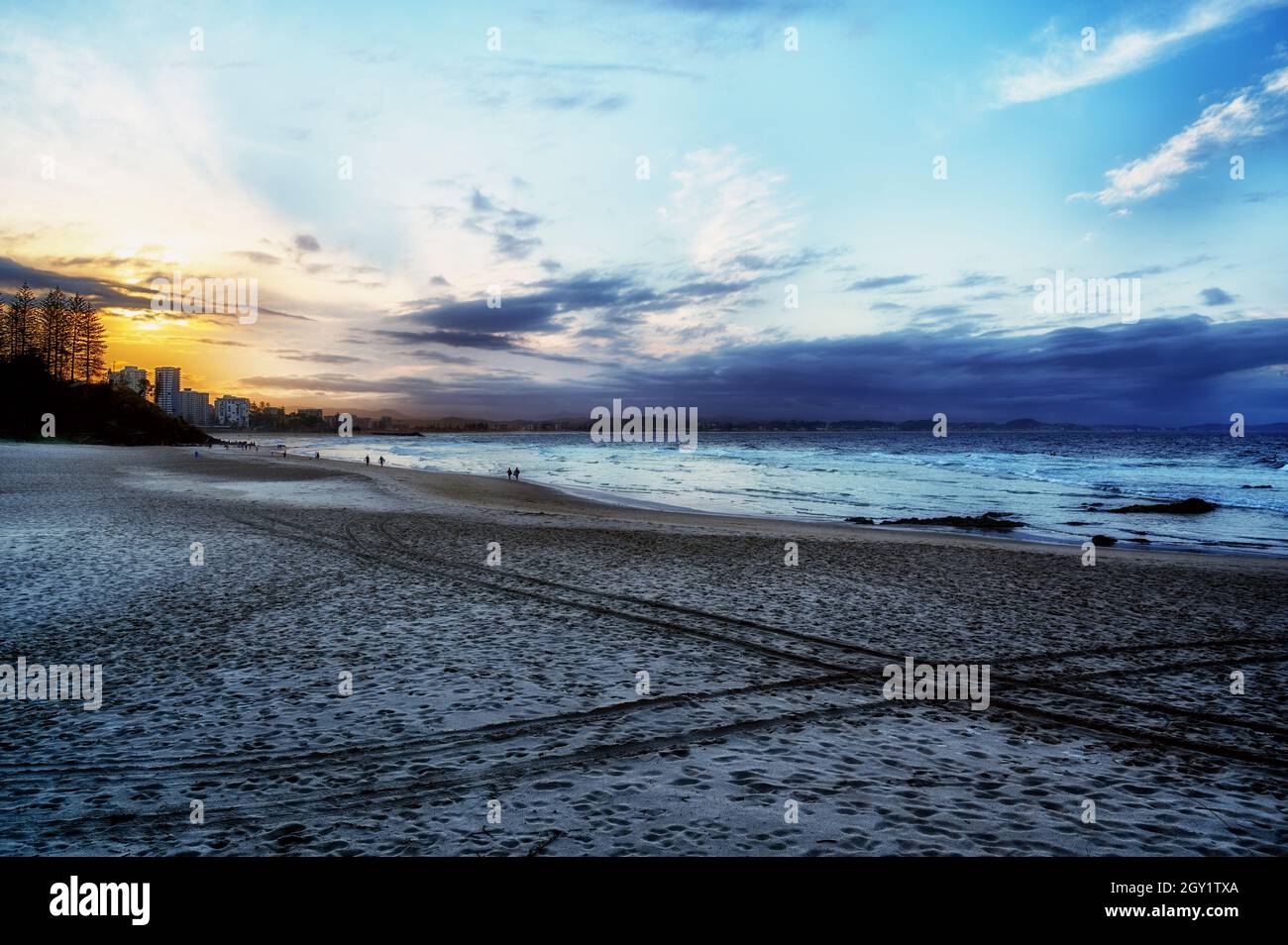 Beautiful view of Rainbow Bay Beach, Gold Coast, Australia Stock Photo ...