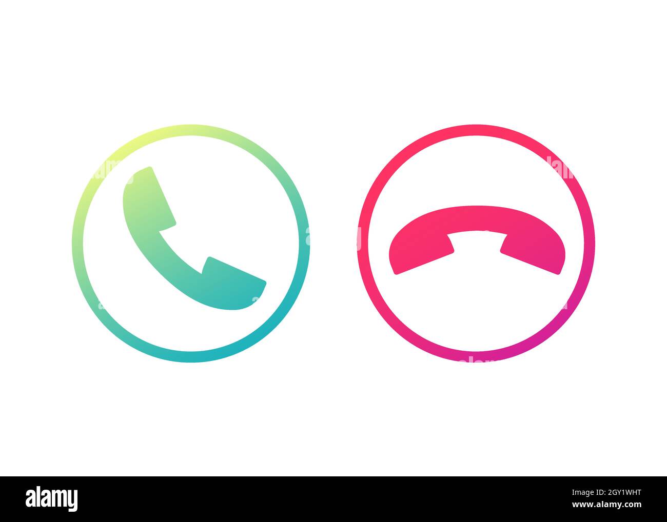 phone call buttons, decline and accept Stock Vector Image & Art - Alamy
