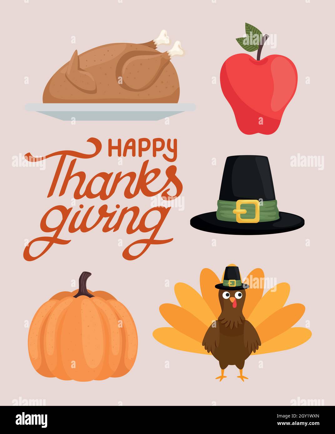 happy thanksgiving icons Stock Vector Image & Art - Alamy