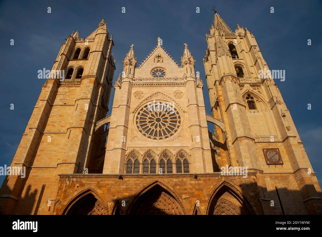 exterior of the beautiful cathedral of Leon in Spain Stock Photo - Alamy