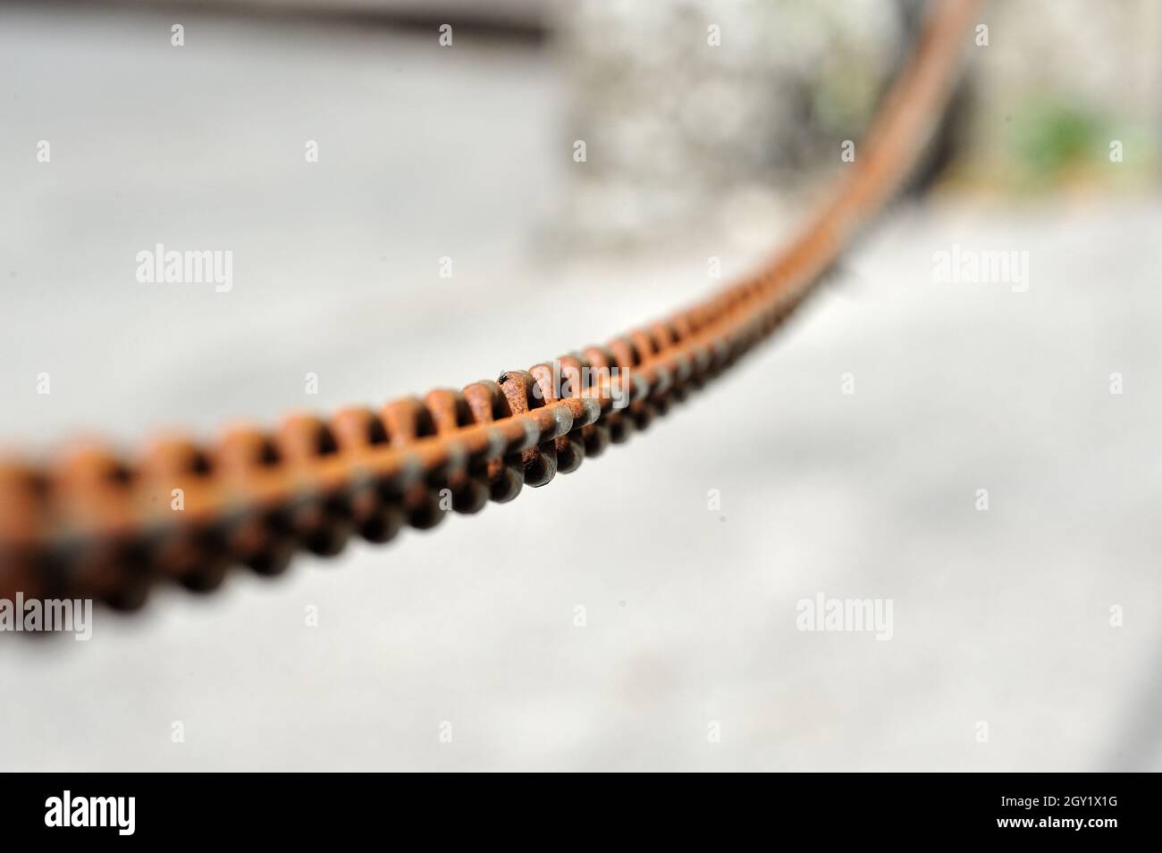 Closeup shot of a long rusty chain Stock Photo - Alamy