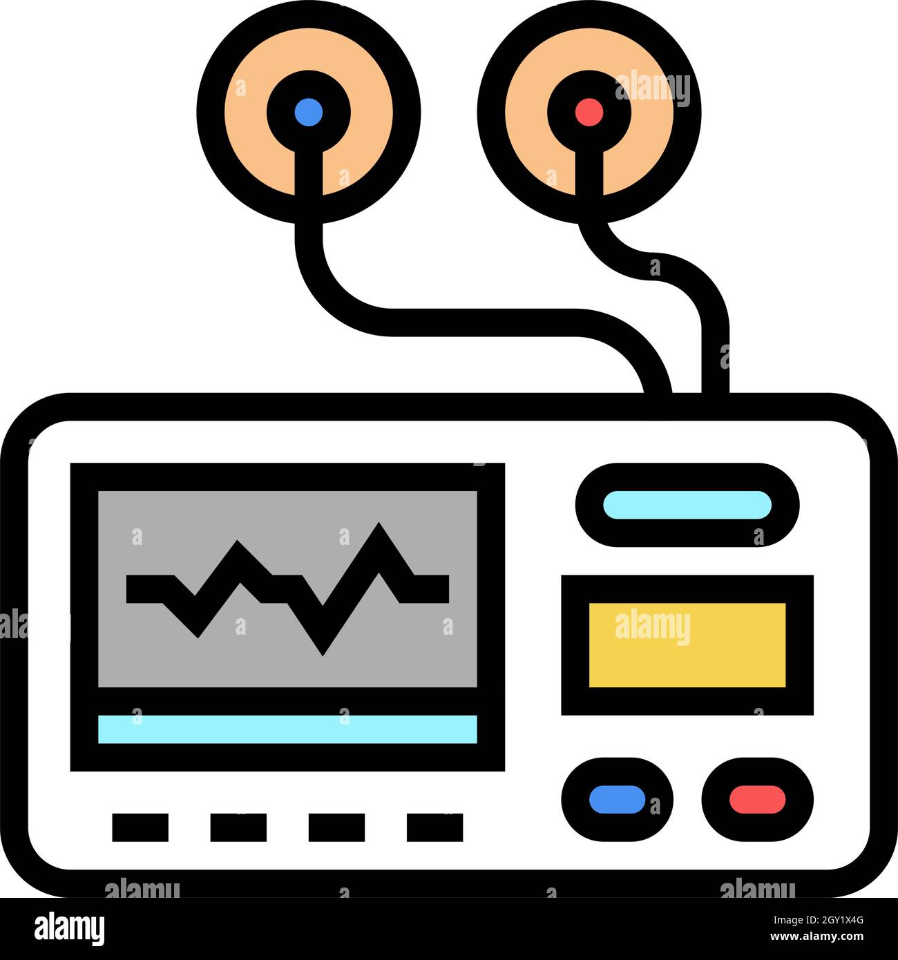 portable electrocardiogram color icon vector illustration Stock Vector ...