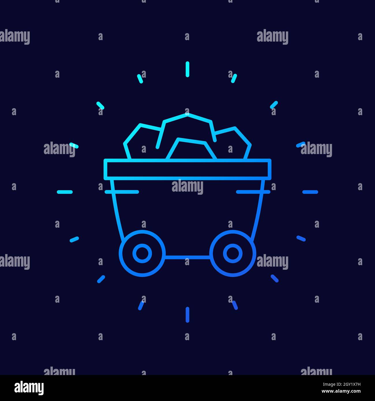 coal minecart line vector icon Stock Vector Image & Art - Alamy