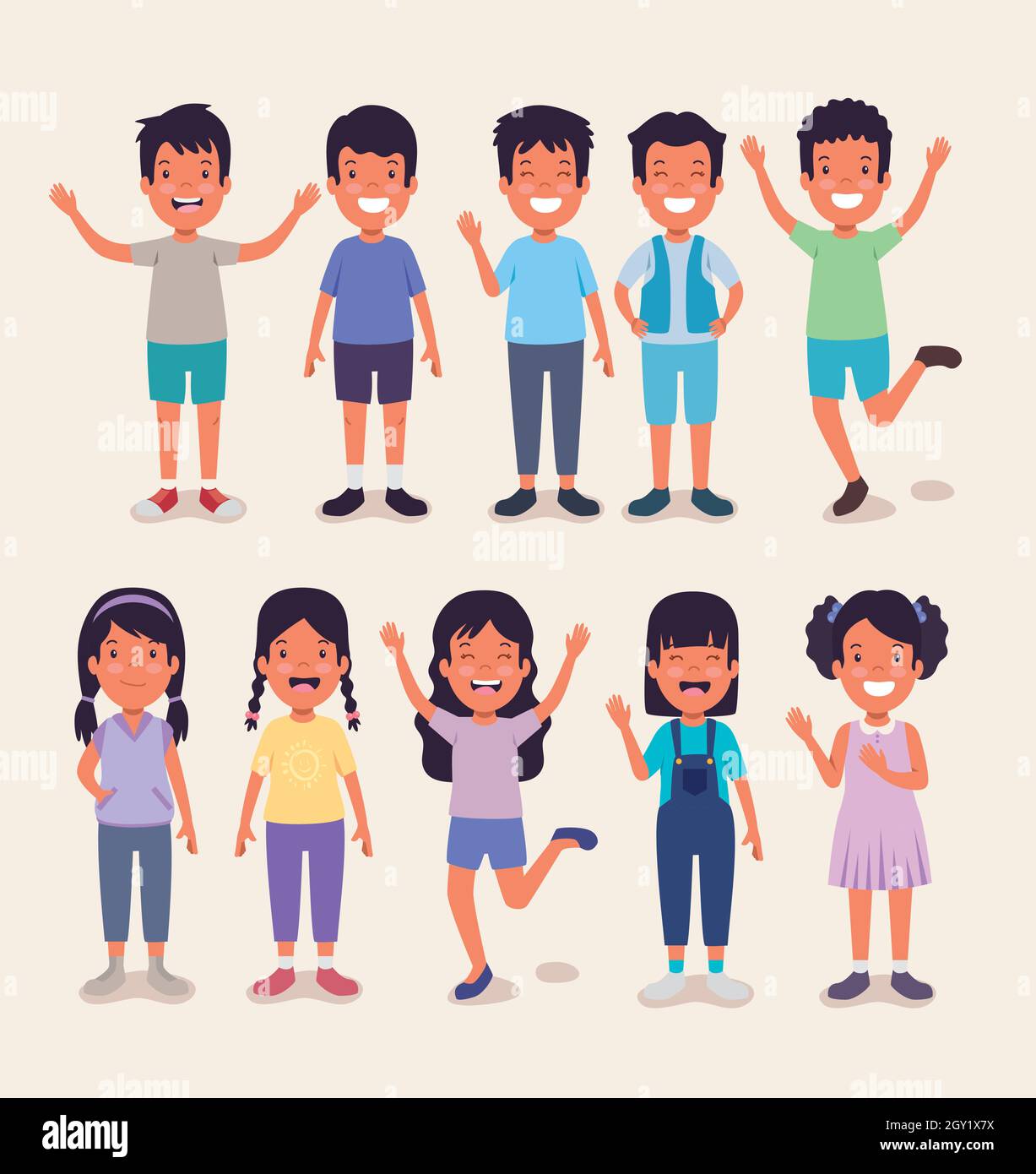 cute children group Stock Vector Image & Art - Alamy