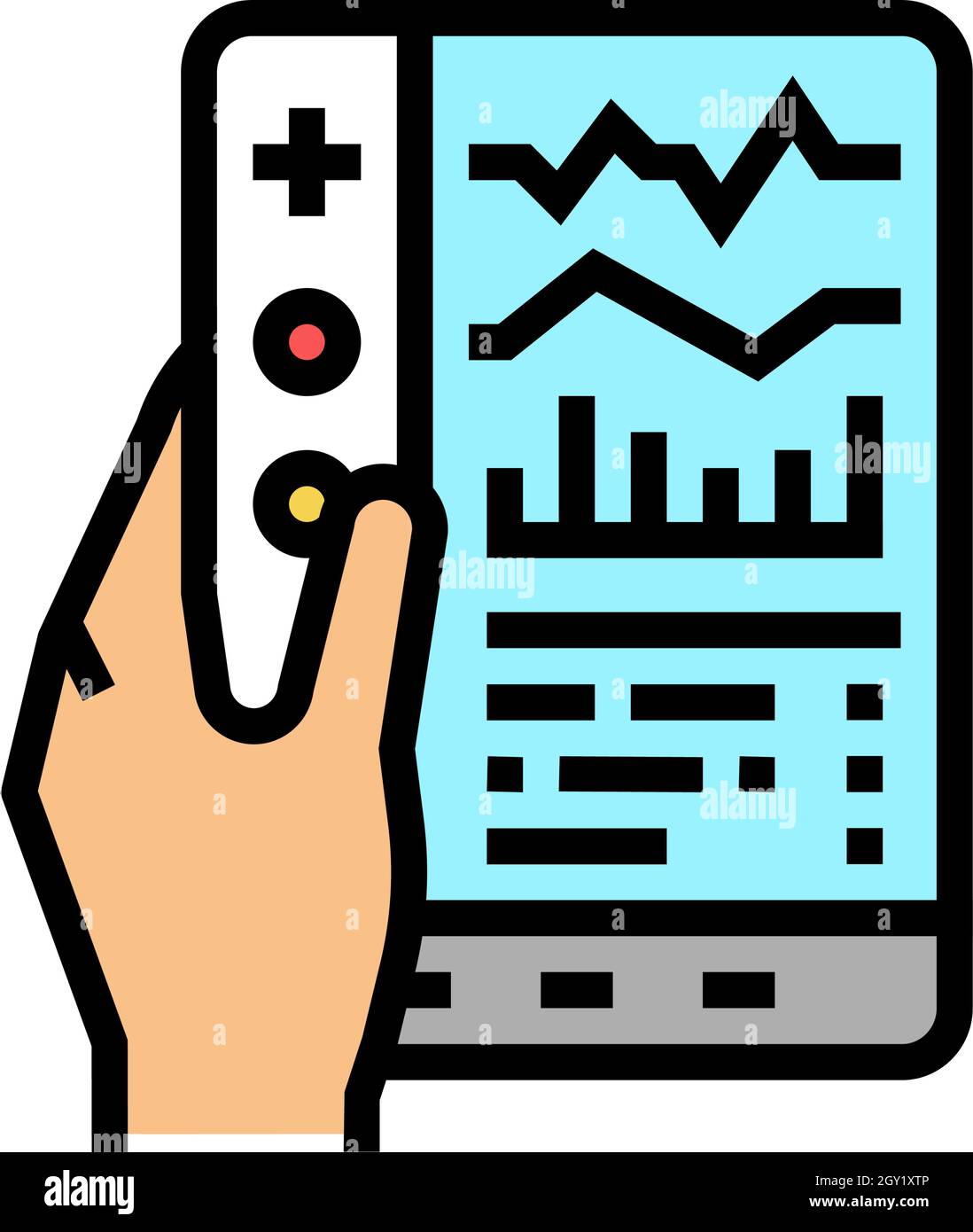 remote health care color icon vector illustration Stock Vector Image ...