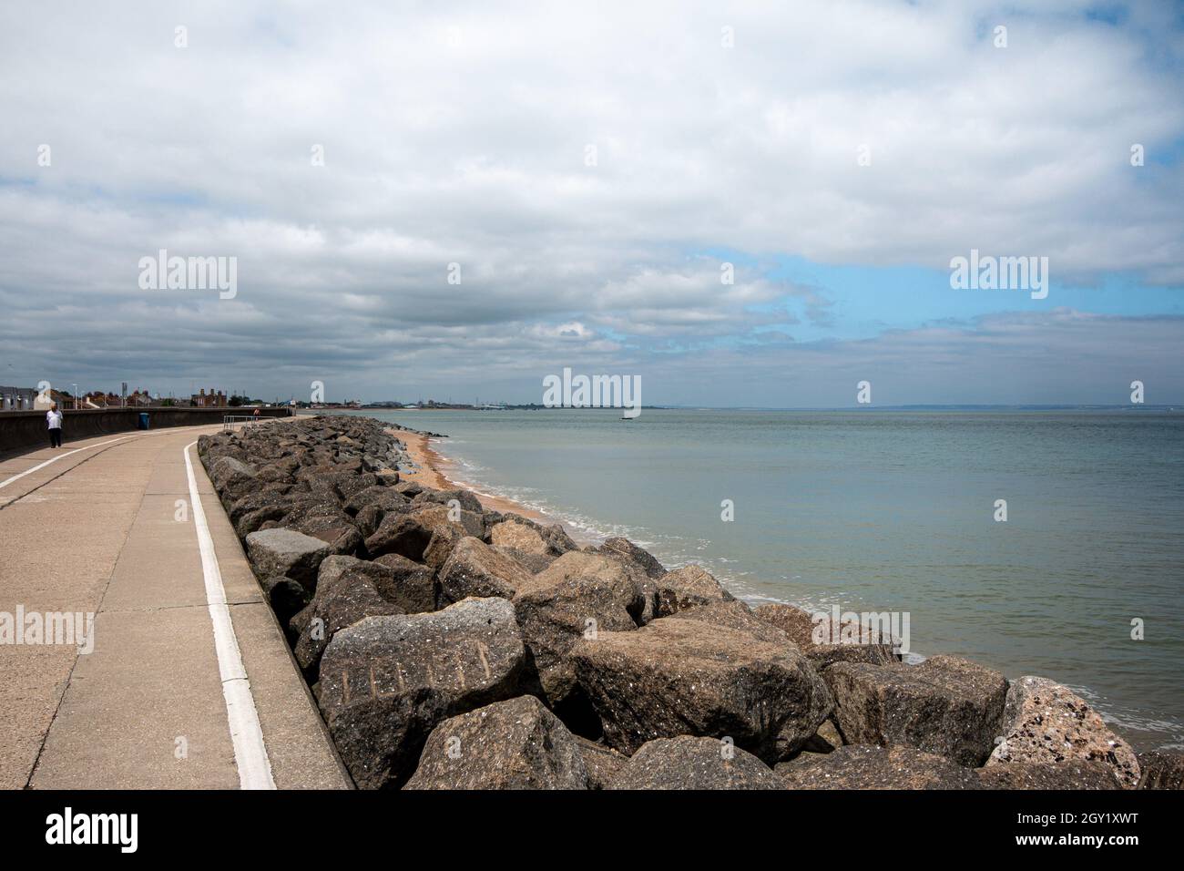 beachfront view a trip down sheerness beach in kent Stock Photo - Alamy