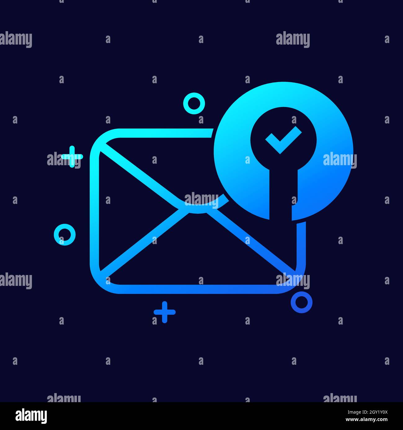 encrypted message, protected mail icon, vector art Stock Vector Image ...