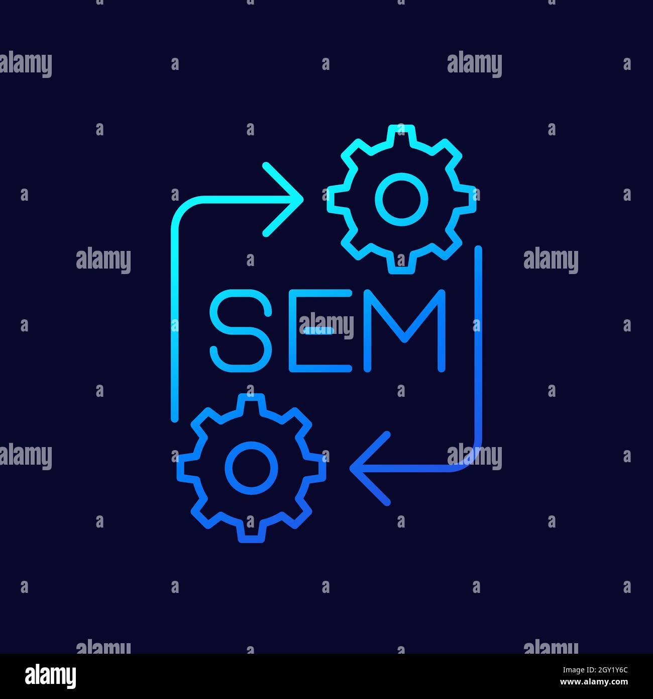 SME icon with gears and arrows, line design Stock Vector Image & Art ...