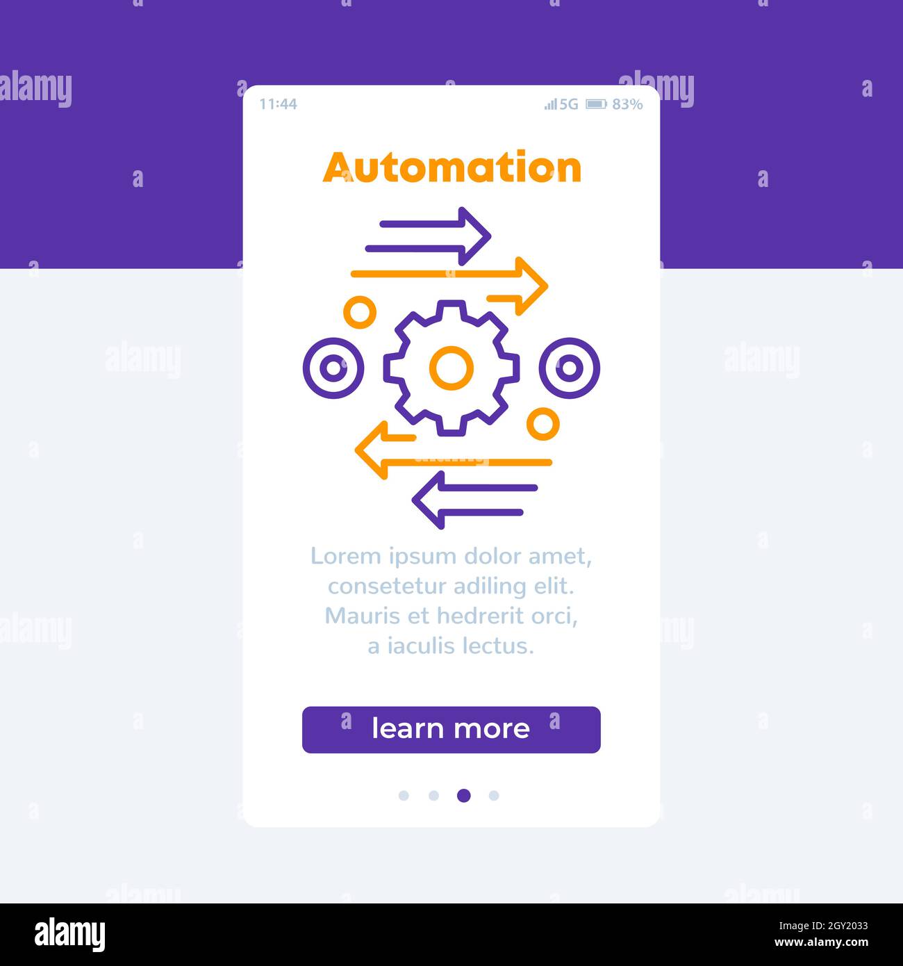 automation vector banner with line icon, vector Stock Vector Image ...