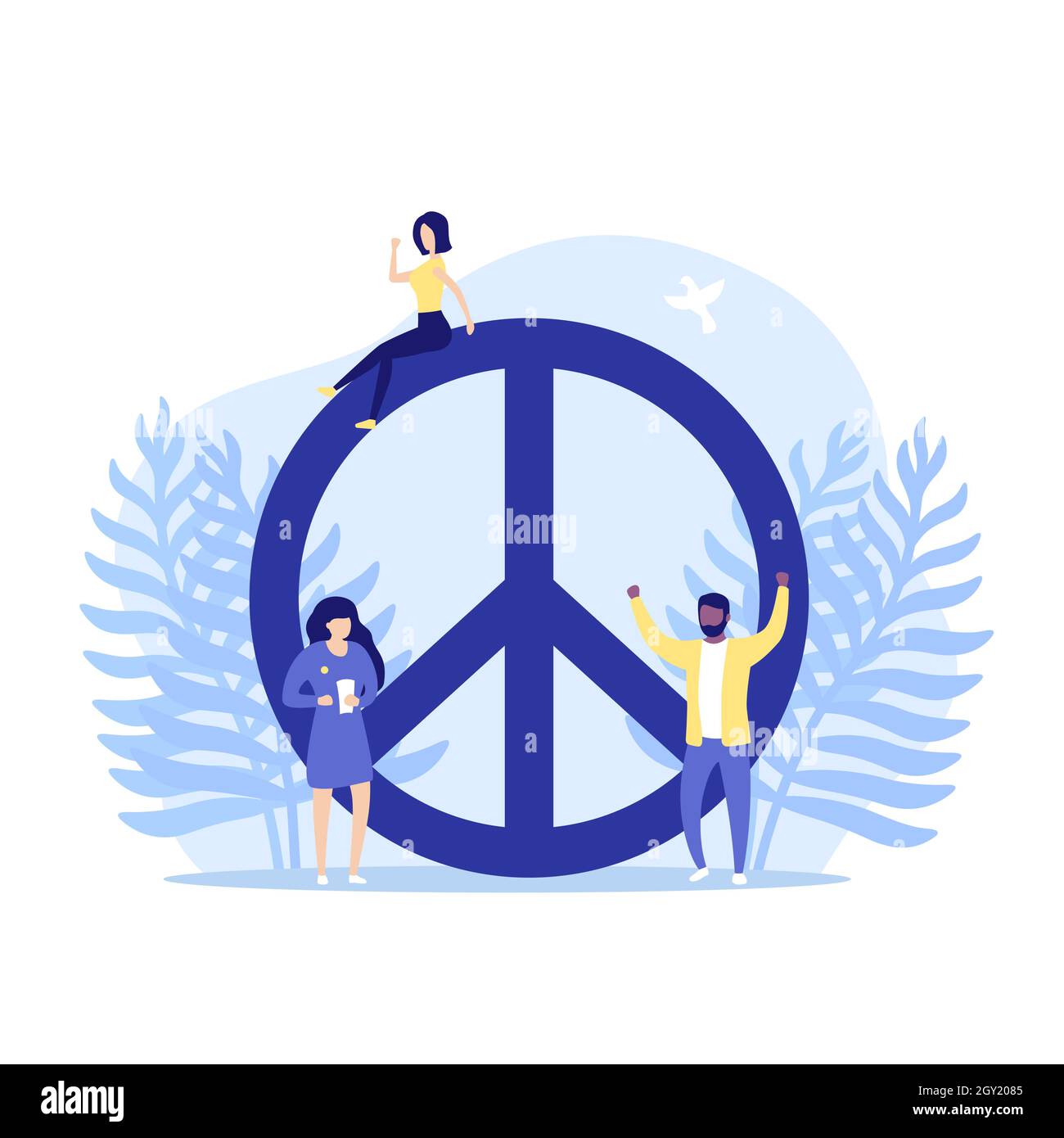 peace sign and people, vector illustration Stock Vector Image & Art - Alamy