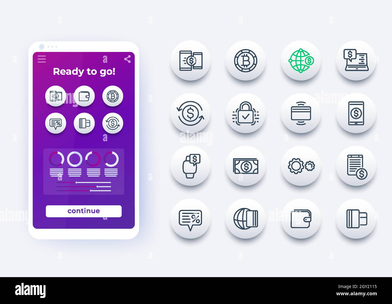 Mobile transfer linear icons hi-res stock photography and images - Alamy