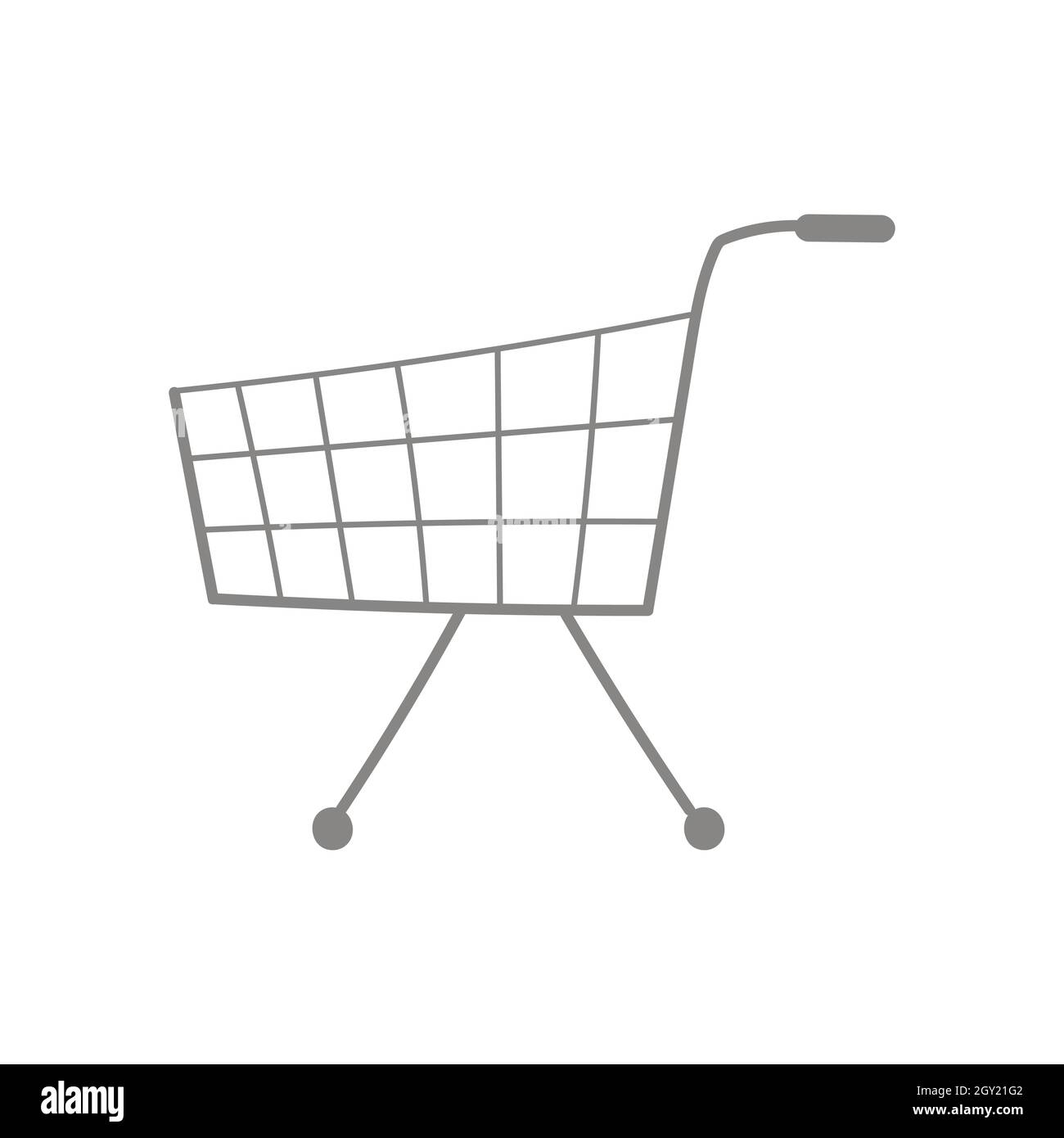 Supermarket shopping cart. Vector illustration isolated on white ...