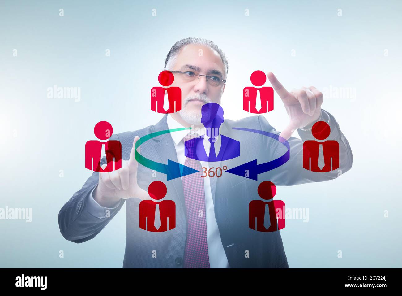 360 degree concept with the businessman Stock Photo - Alamy