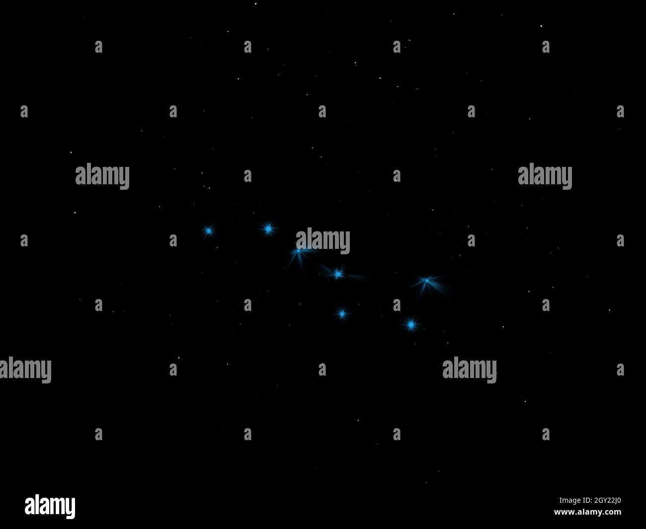 The constellation Ursa Major in the night sky - the glow of the stars ...