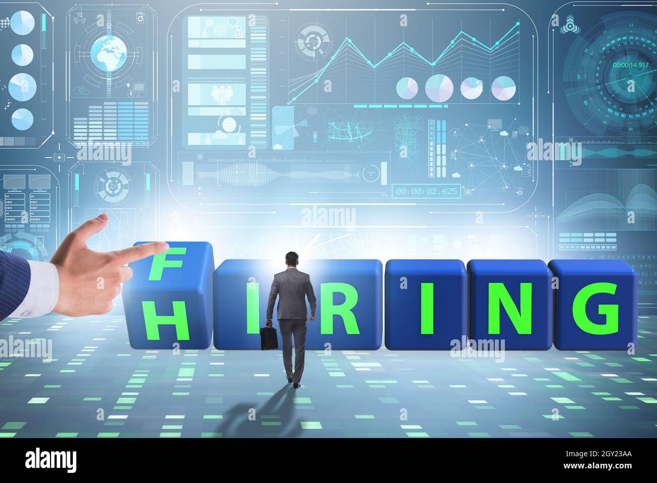 Hiring and firing concept with the turning cubes Stock Photo - Alamy